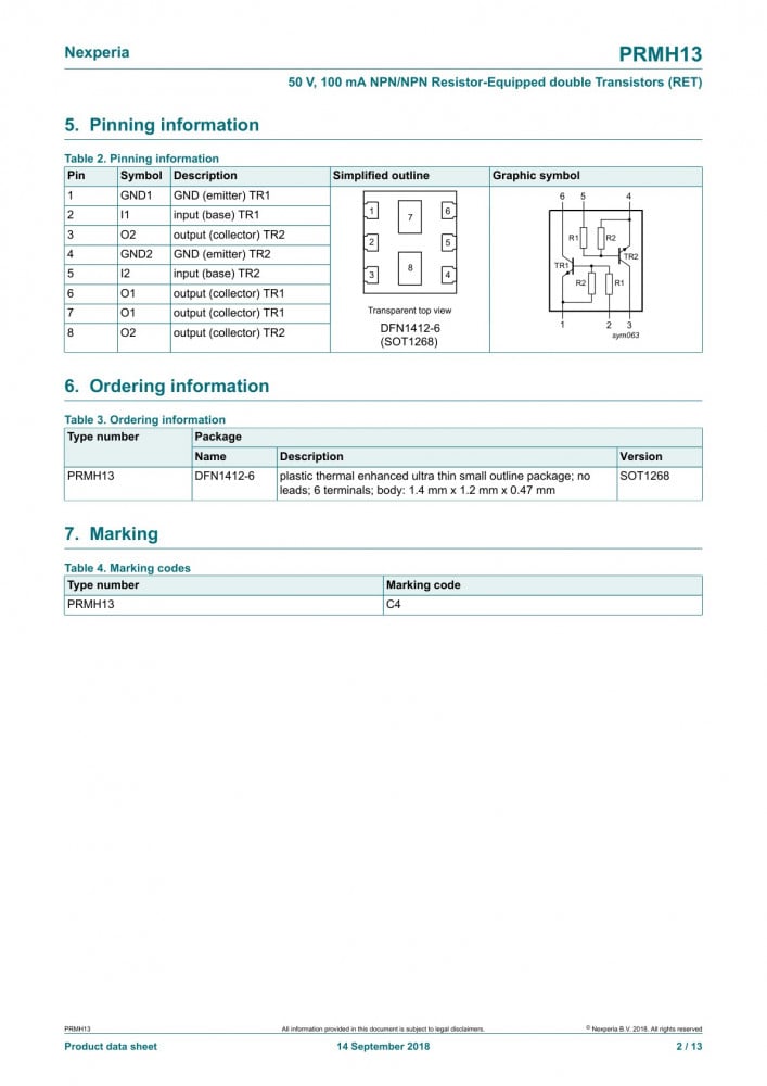 PRMH13Z datasheet page 2