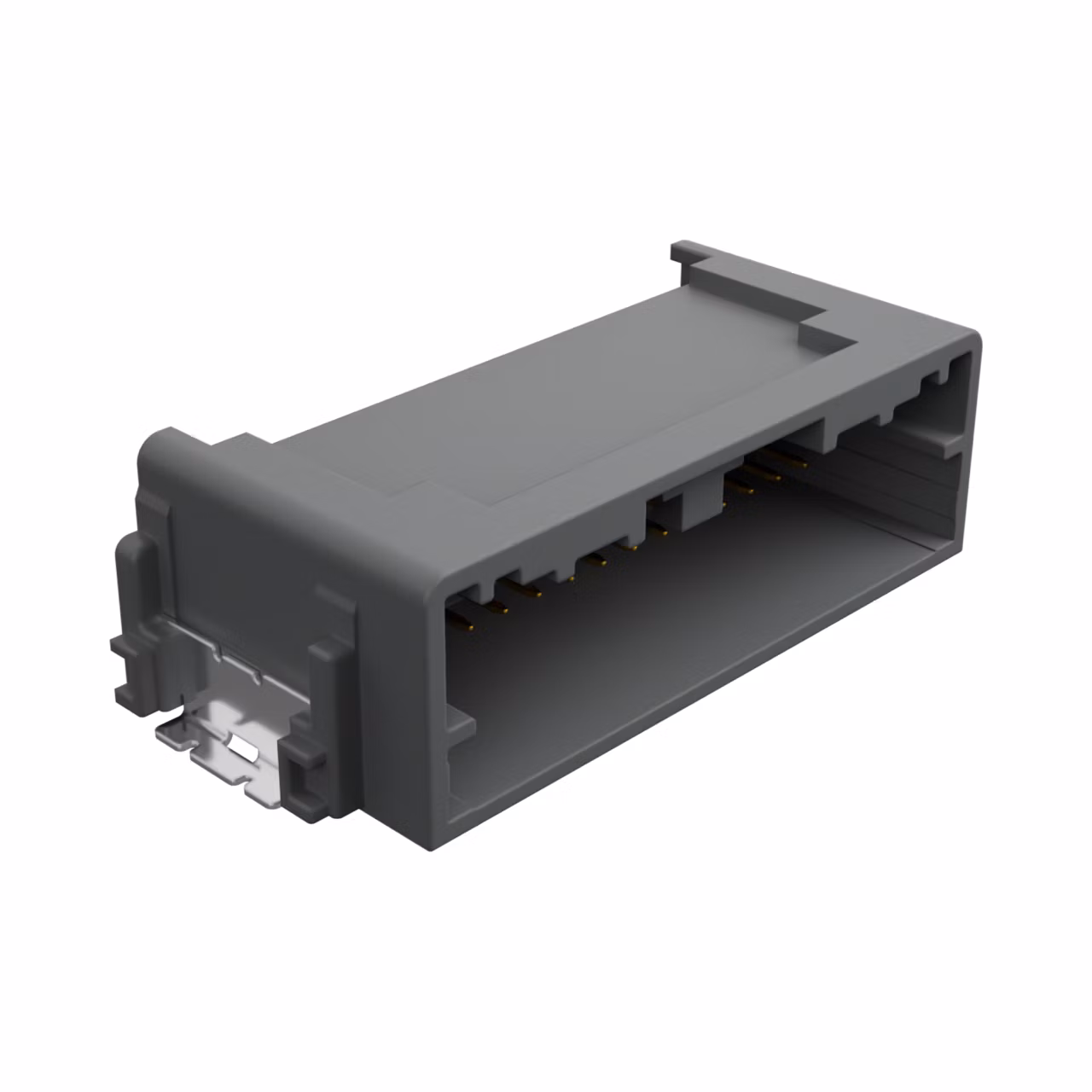 Mini50 Unsealed Header, UL 94 HB, Right-Angle, SMT, Dual Row, 24 Circuits, Gold (Au) Plating, Polarization Option B, Gray, Tube for sale
