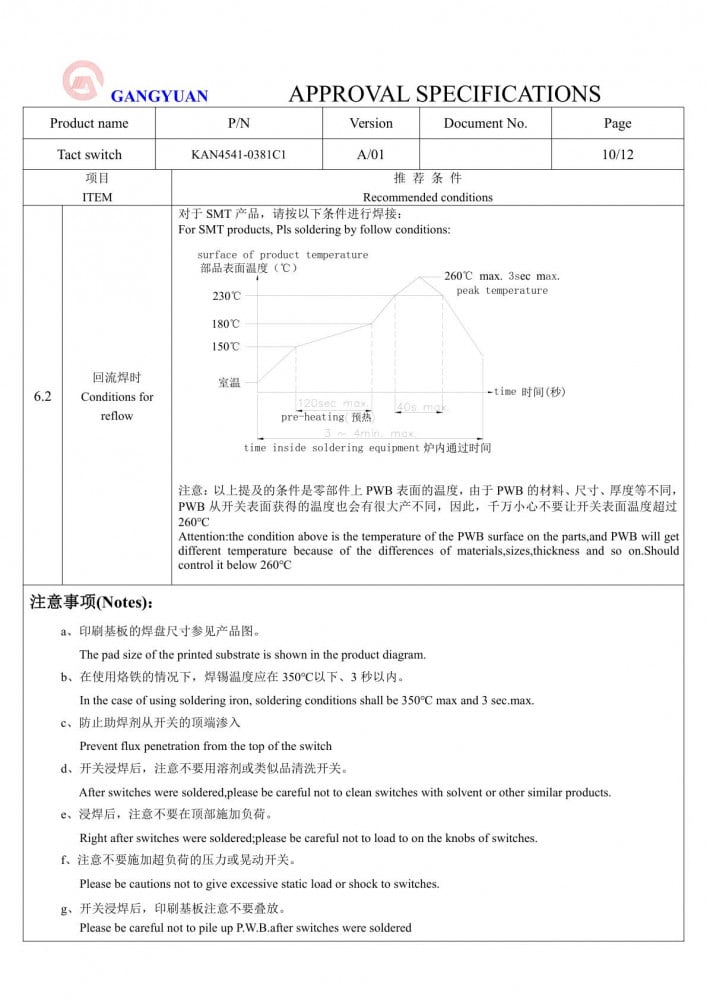 KAN4541-0381C1 approval specification page 10