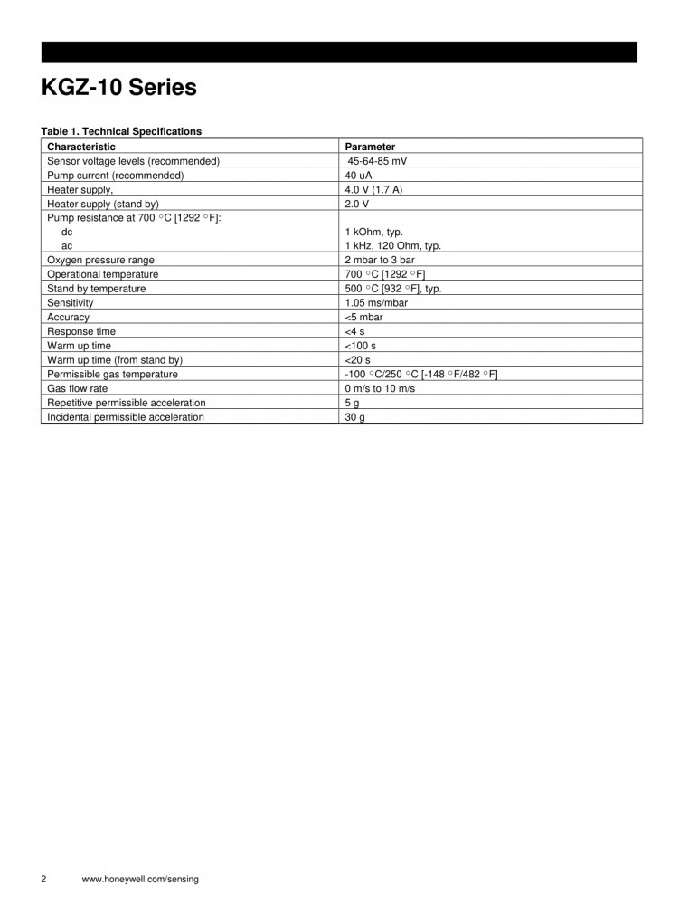 KGZ-10 datasheet page 2