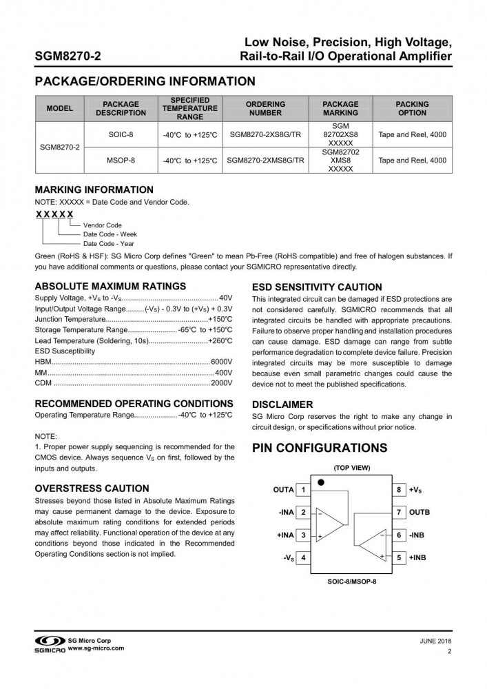 SGM8270-2 datasheet page 2