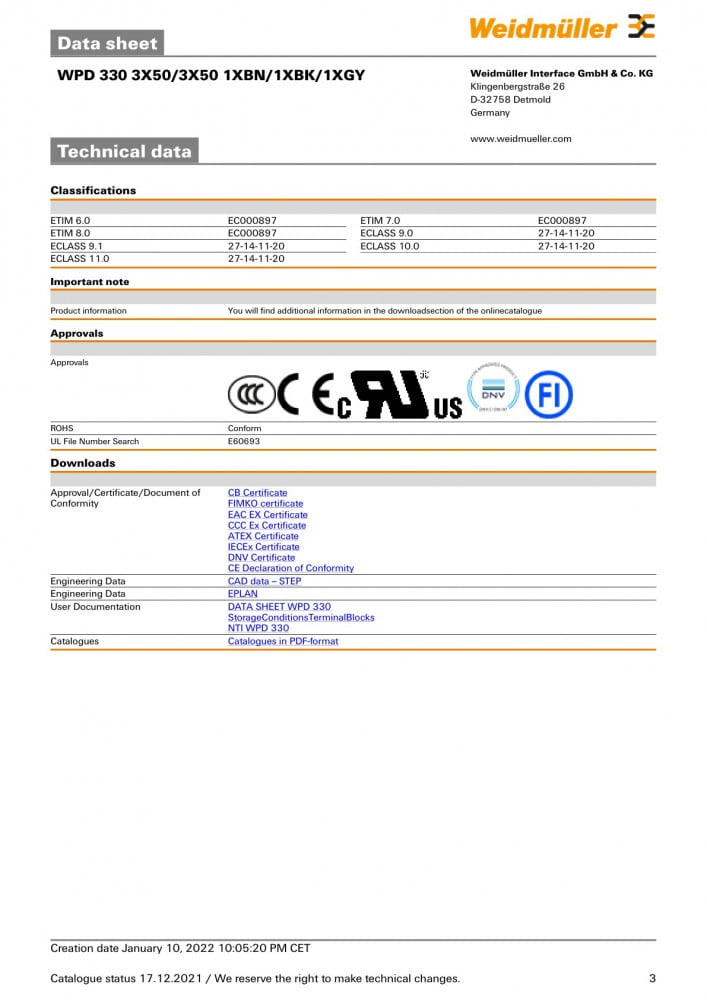 WEIDMULLER 2502650000 document page 3