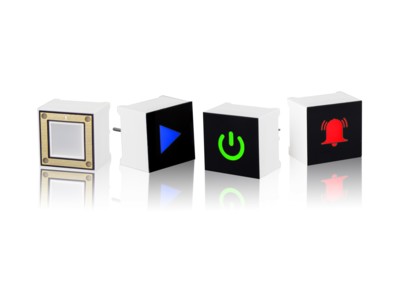 Capacitive Touch Sensor Display Through Hole Square 15mm x 15mm LED 2.1V Yellow for sale
