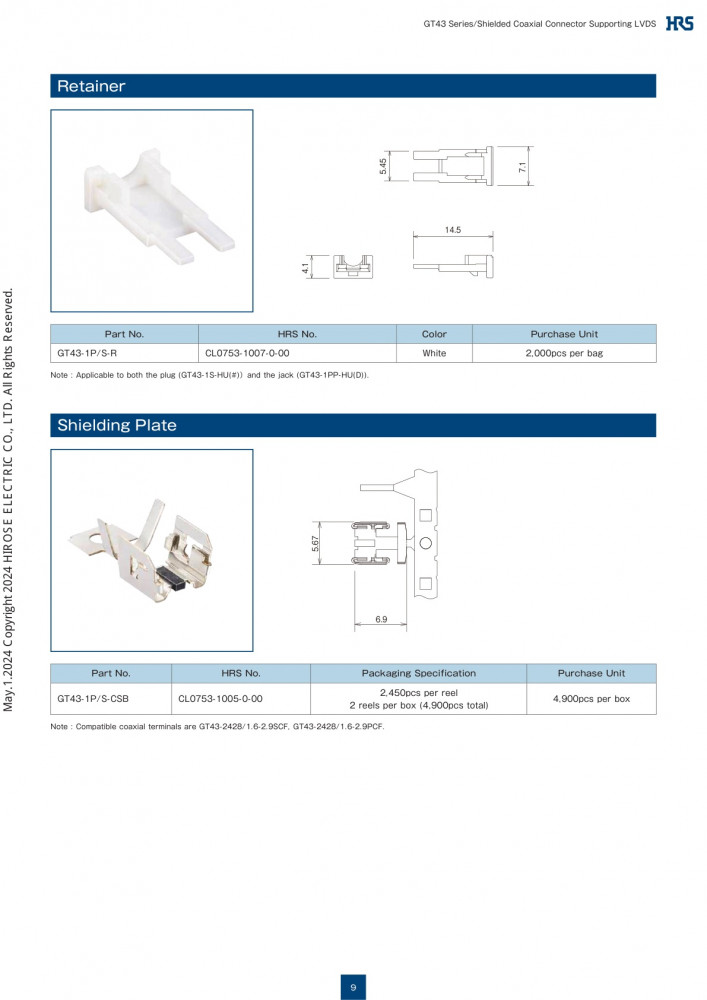 HRS GT43 catalogue page 9