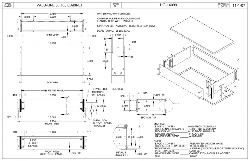 HC-14099 product drawing and enclosure reference image 1