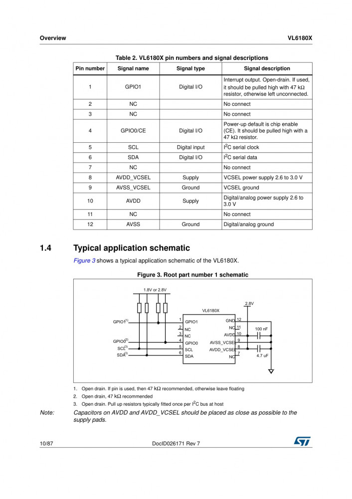 VL6180X datasheet page 10