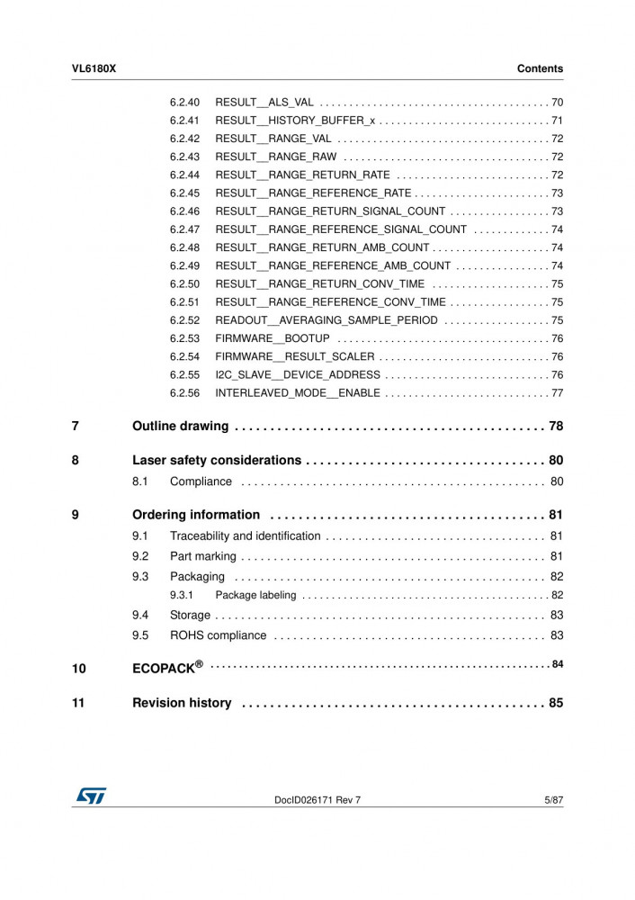 VL6180X datasheet page 5
