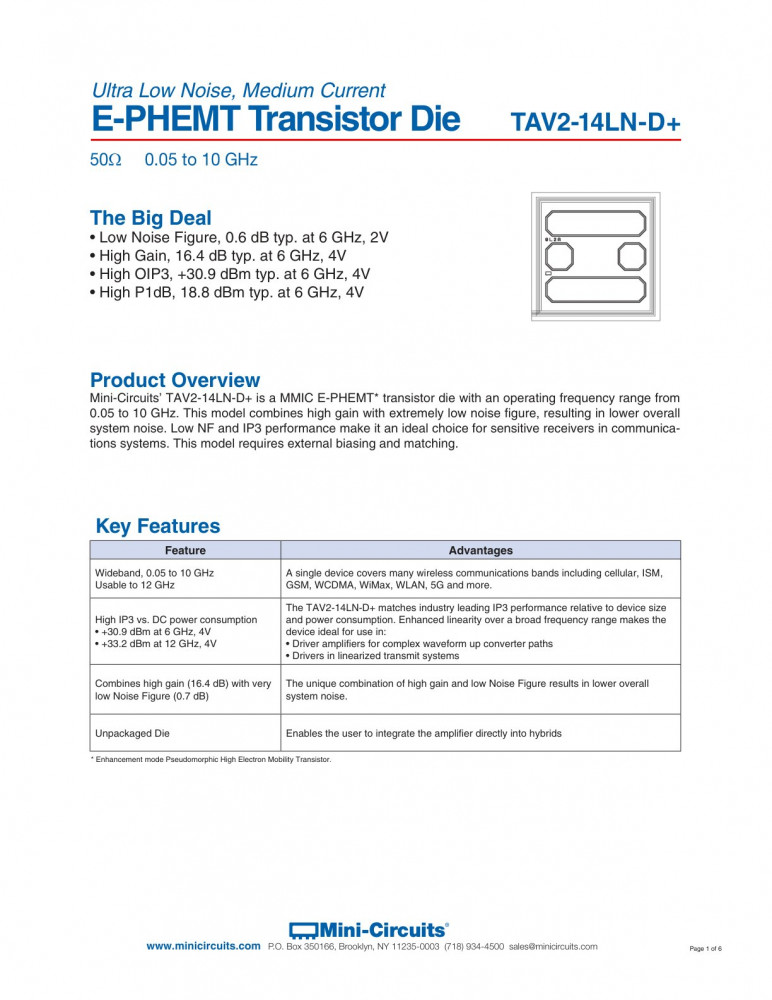 TAV2-14LN-DG+ technical document page 1
