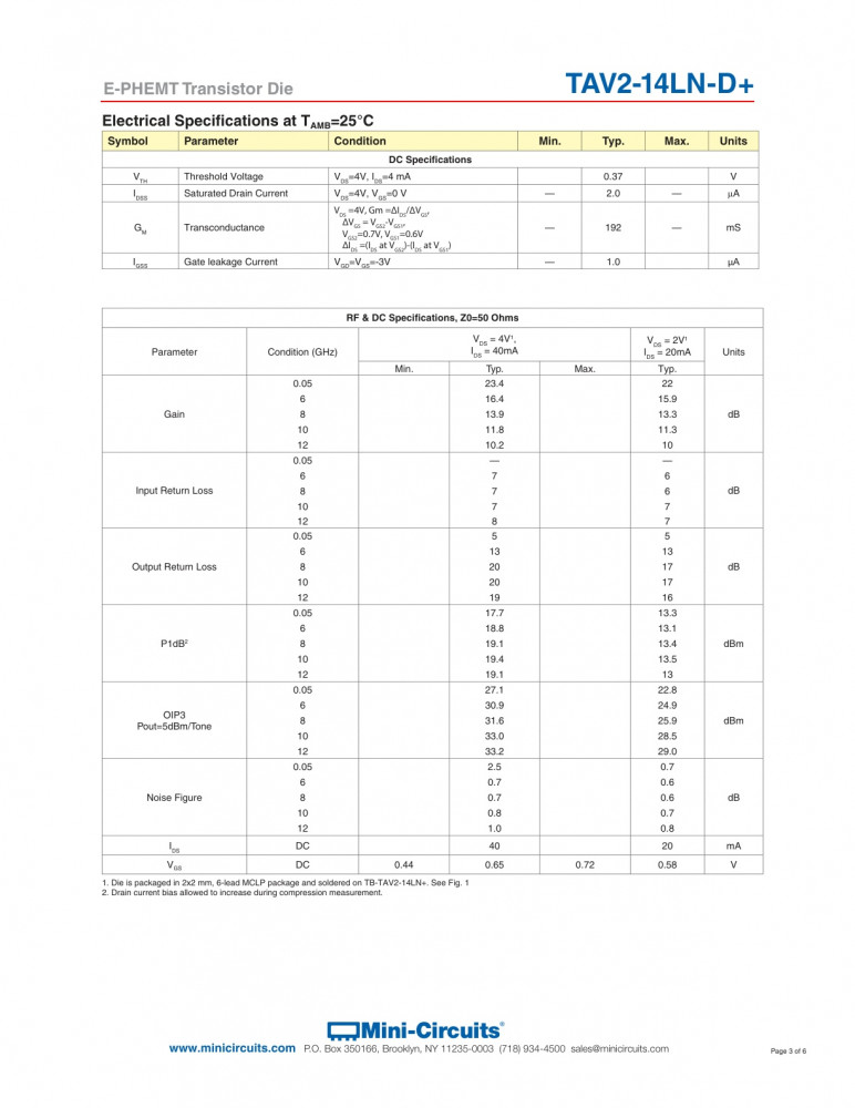 TAV2-14LN-DG+ technical document page 3