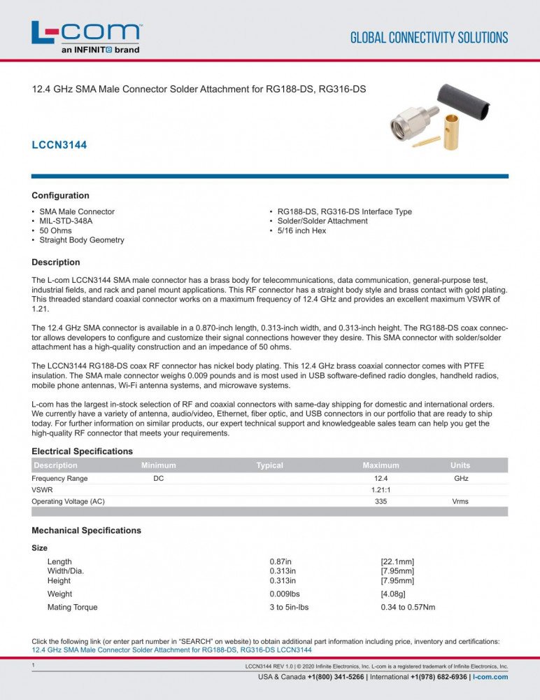 LCCN3144 technical document page 1