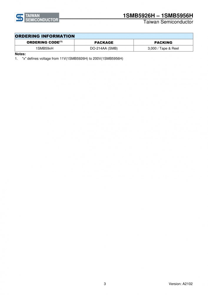 1SMB5935H datasheet page 3