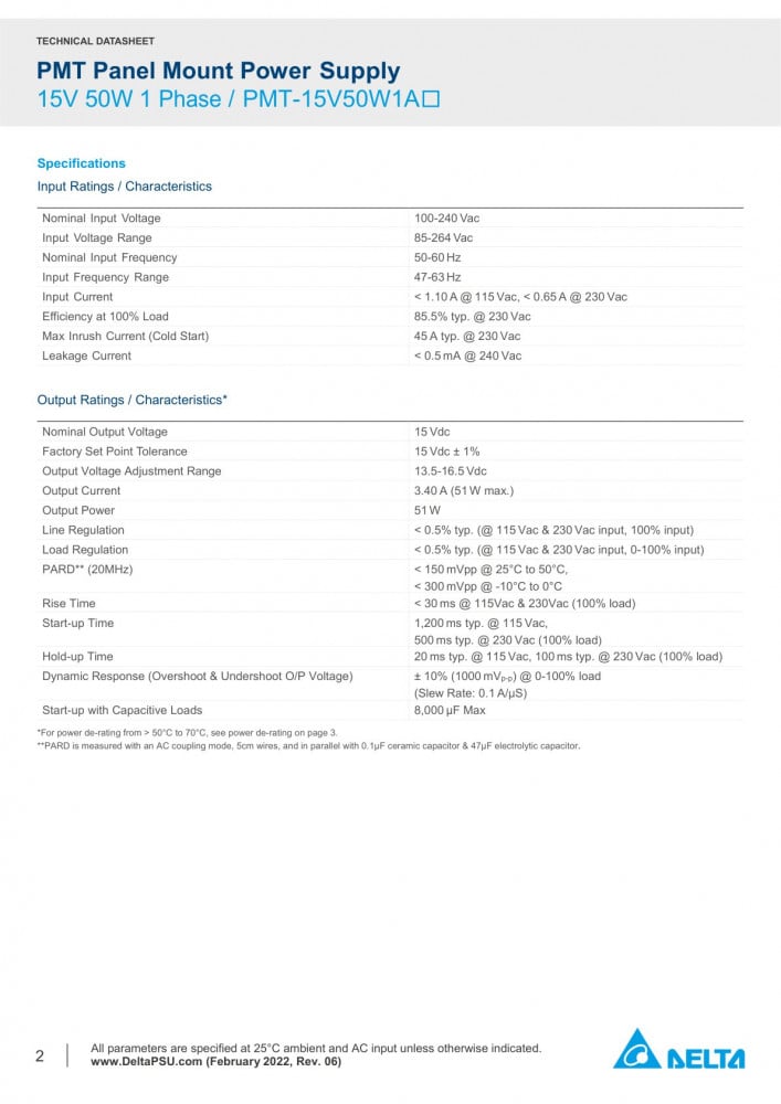 PMT-15V50W1AH datasheet page 2