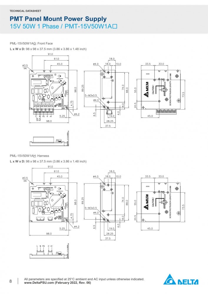 PMT-15V50W1AH datasheet page 8