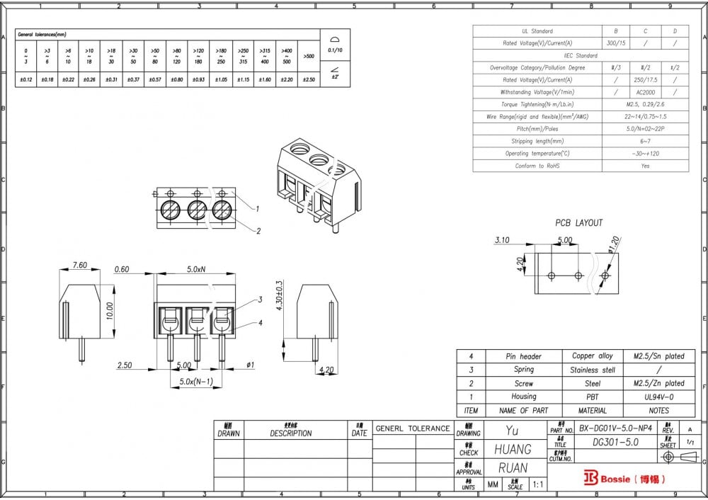 BX-DG01V-5.0-3P4 technical drawing