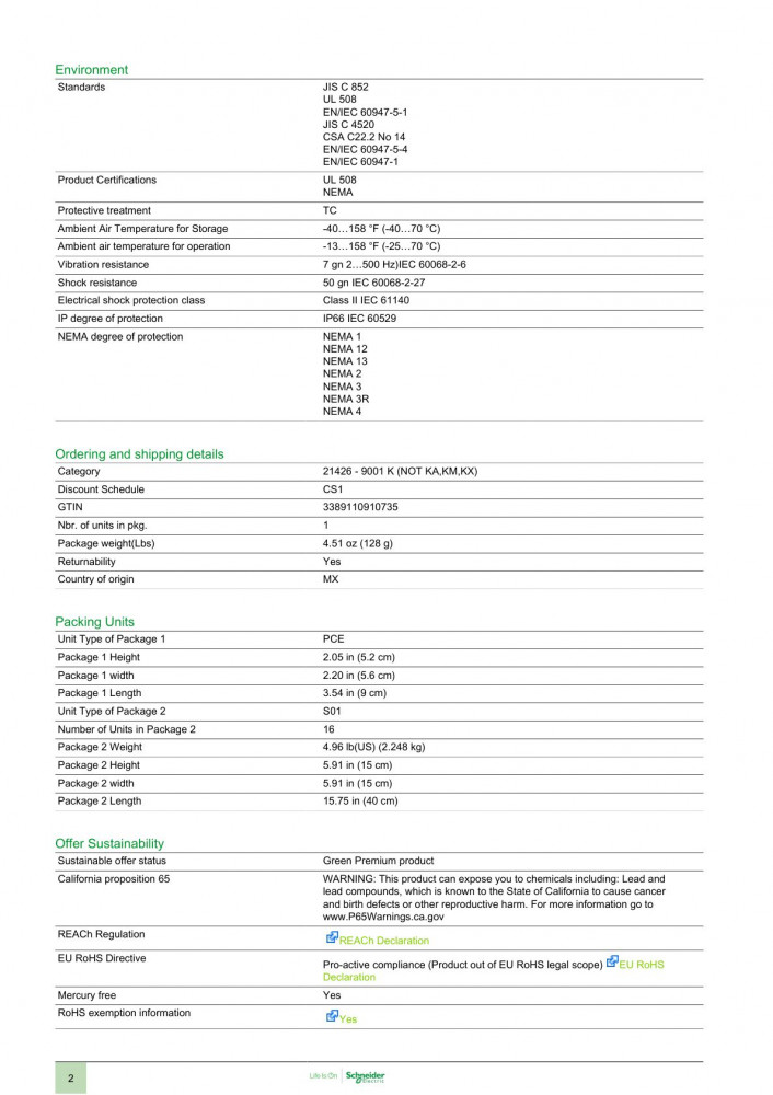 9001KR1BH13 technical document page 2