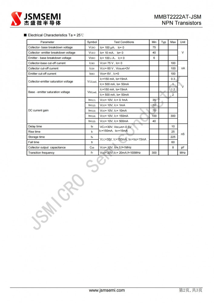 MMBT2222AT-JSM datasheet page 2