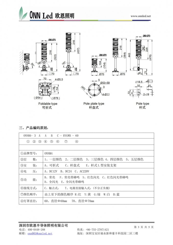 ONN M4 specification document page 3
