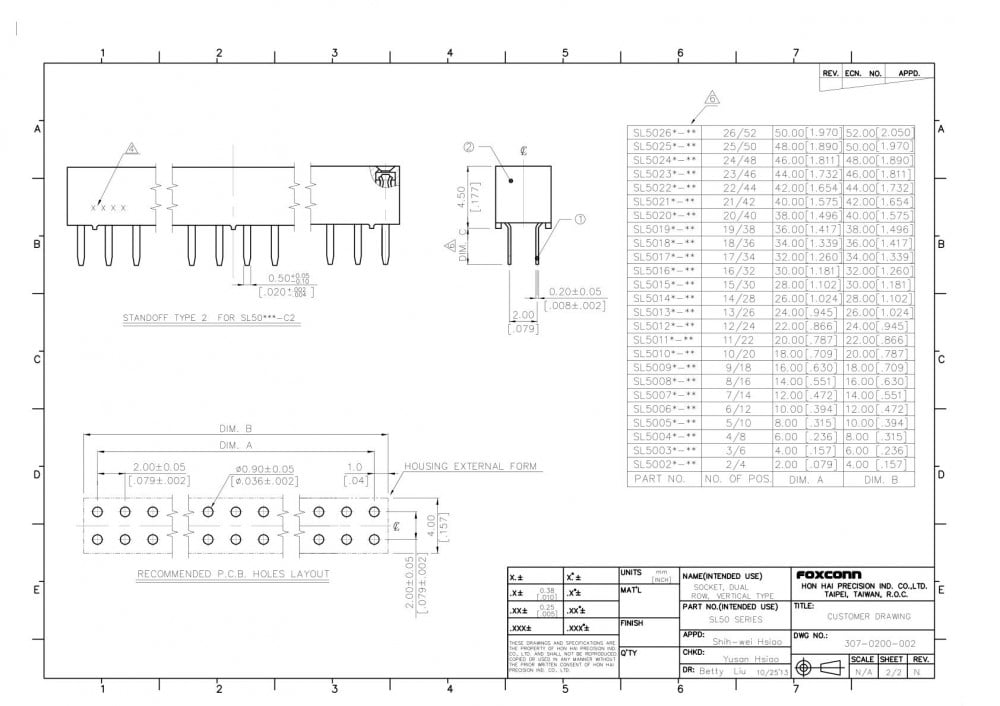 FOXCONN SL5004F-M technical drawing page 2