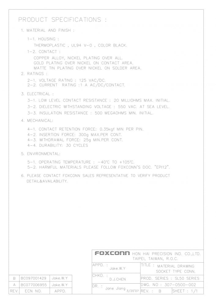 FOXCONN SL5004F-M technical drawing page 4