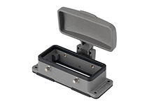 Heavy-Duty Standard (STD) Double Lever Bulkhead Mount Housing, Die-cast Aluminum, with 4 Pegs, With Cover, with Gasket, Size 16B «77x27», Grey for sale