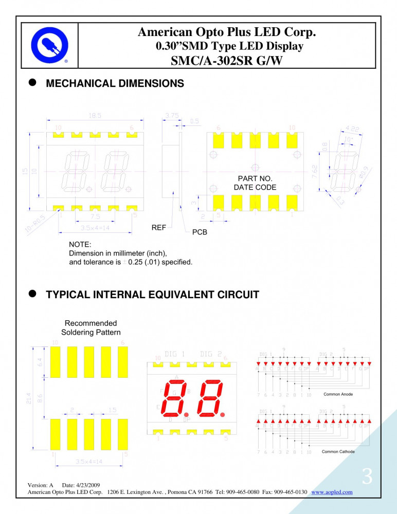SMA302SR datasheet page 3