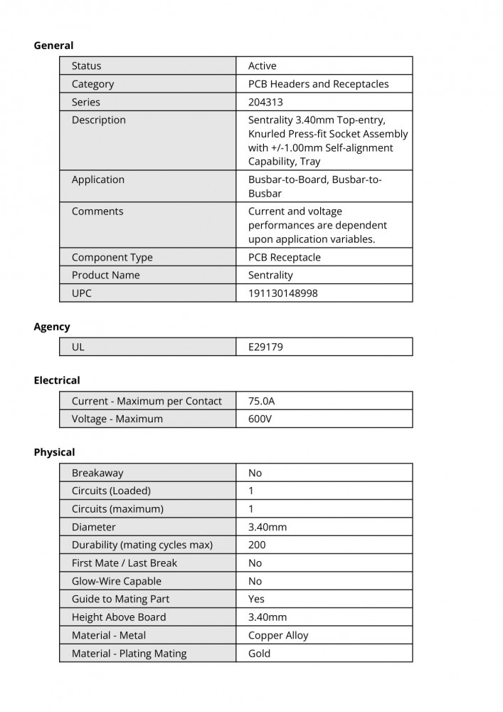 MOLEX 2043130018 document image, page 2