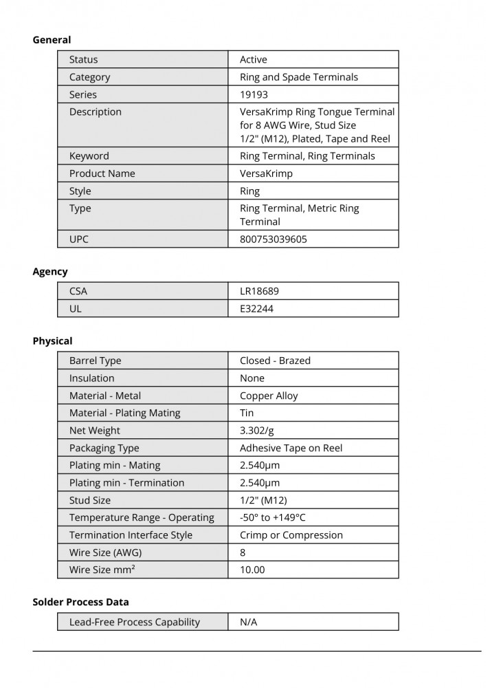 Product document image 2 for MOLEX 191930170