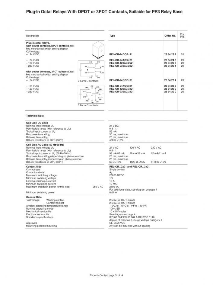Phoenix Contact REL-OR and PR3 technical document page 3