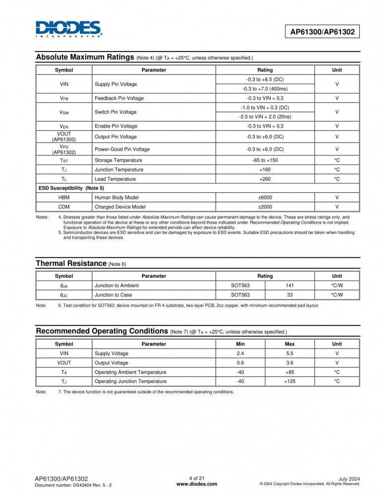 AP61300Z6-7 datasheet page 4