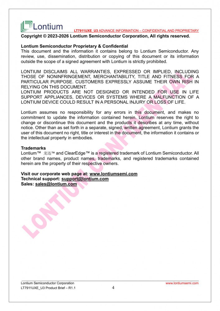LT7911UXE technical document page 4