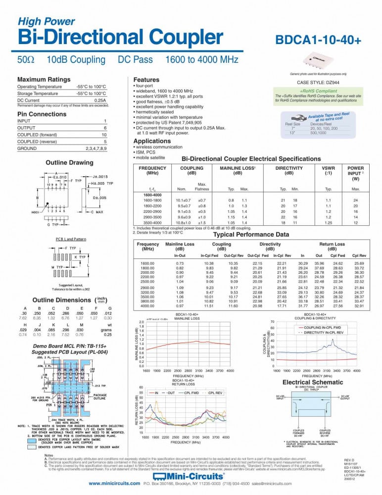 BDCA1-10-40+ technical document page