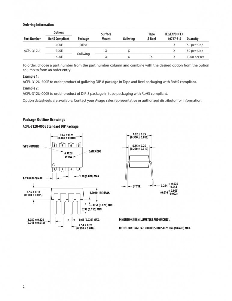 ACPL-312U-500E datasheet page 2