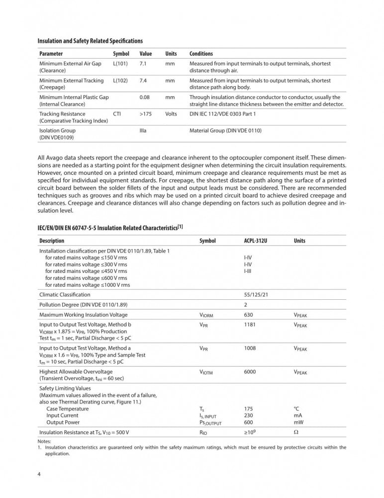 ACPL-312U-500E datasheet page 4
