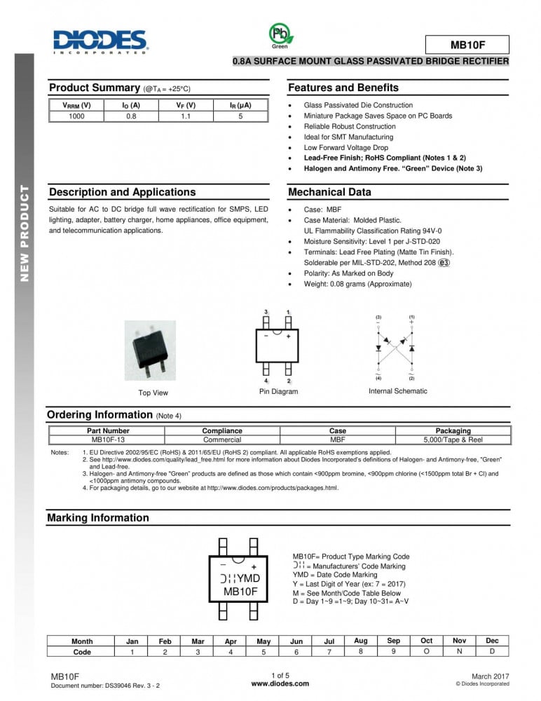 MB10F-13 datasheet page 1