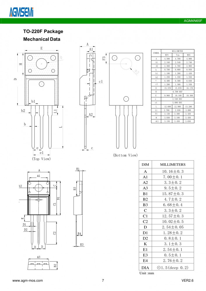 AGM4N65F datasheet page 7