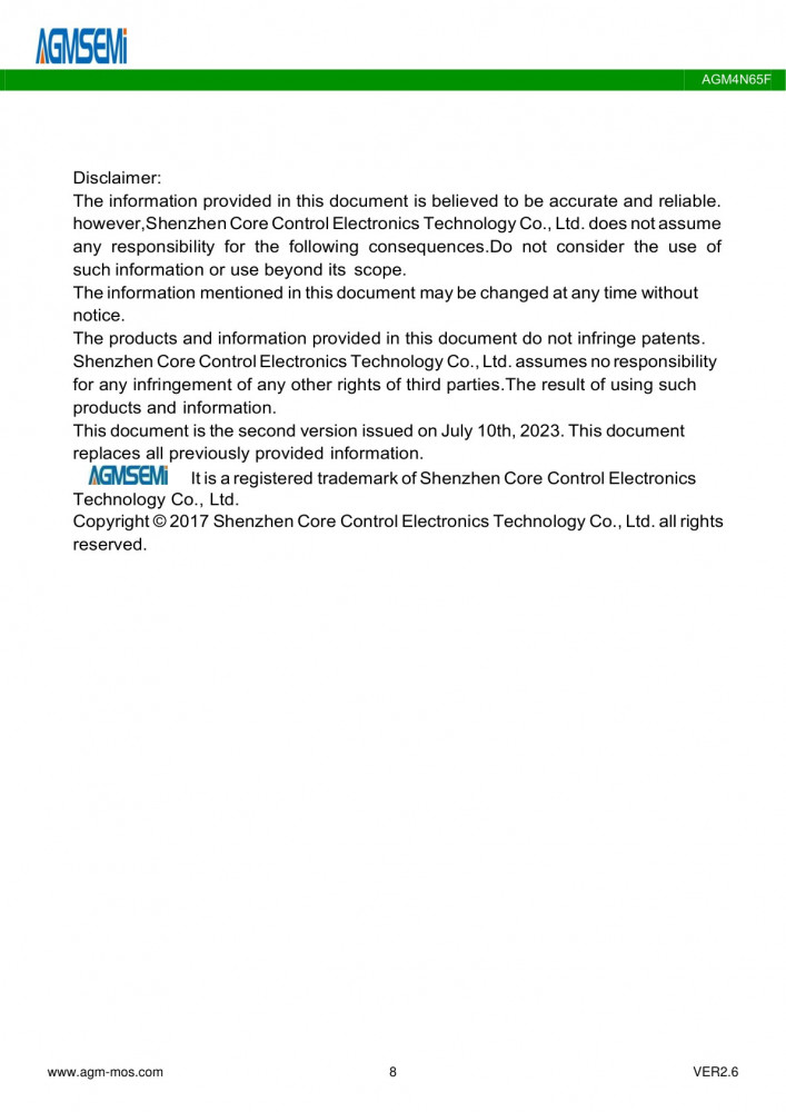 AGM4N65F datasheet page 8