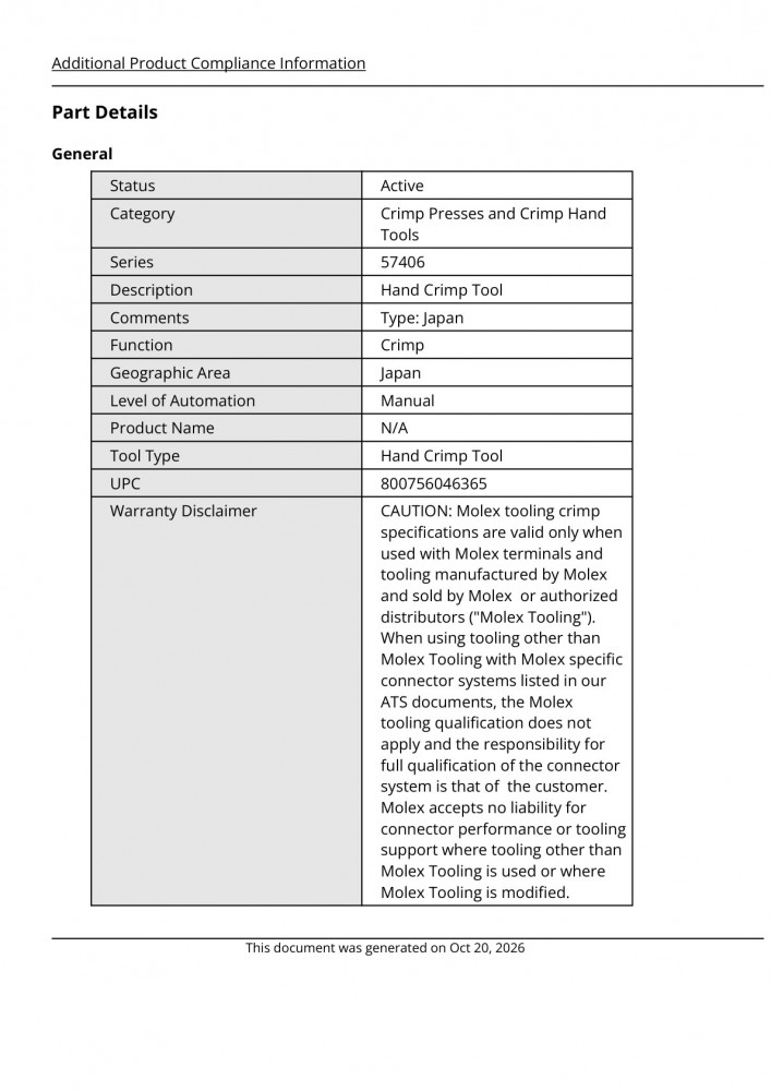 MOLEX 574065000 tooling document image 2