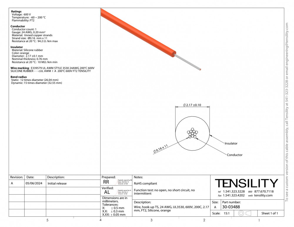 Tensility International 30-03488 product drawing