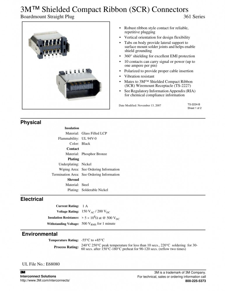 3M 36110-1110PL technical document page 1