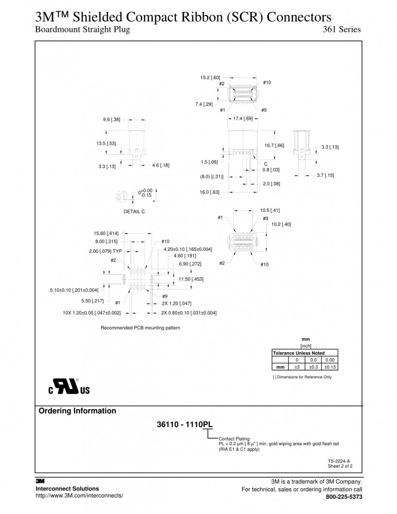 3M 36110-1110PL technical document page 2