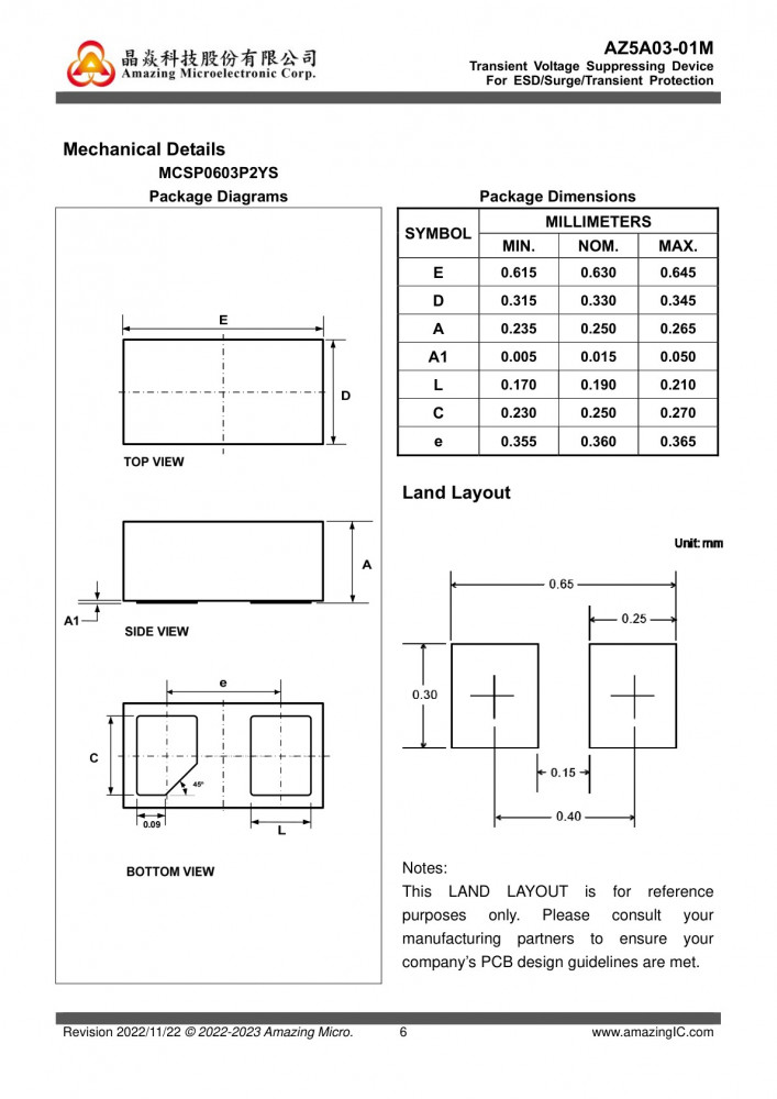 AZ5A03-01M technical document, page 6