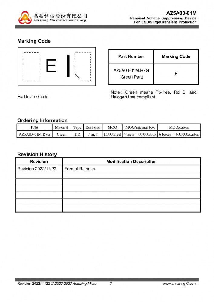 AZ5A03-01M technical document, page 7