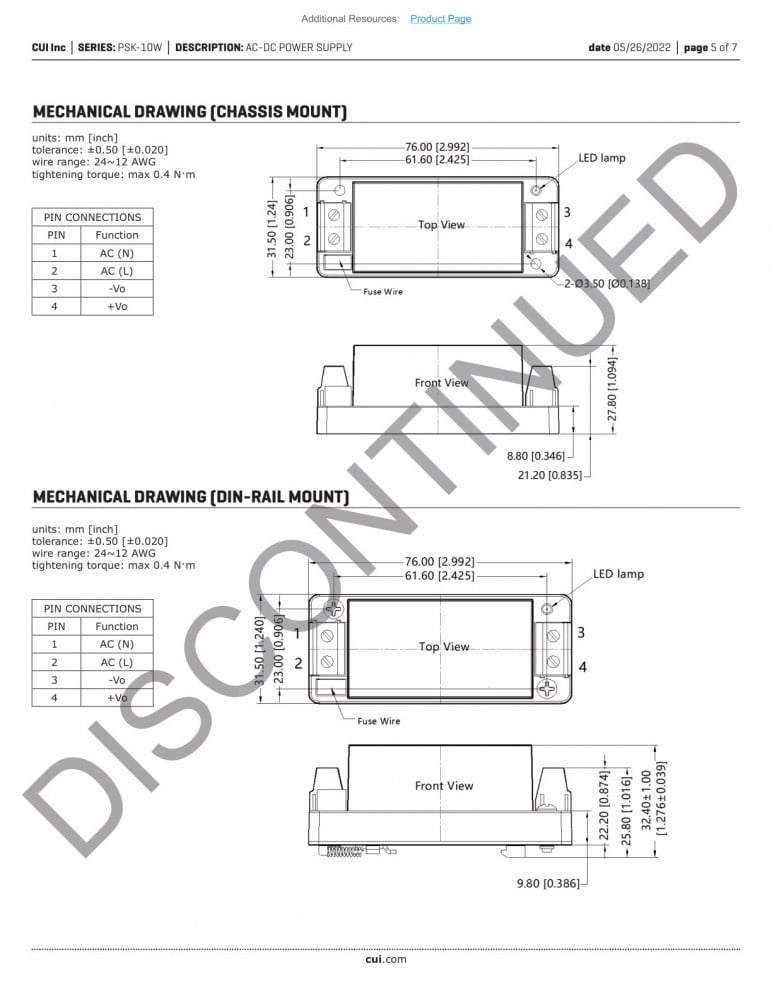 PSK-10W-9 datasheet page 5