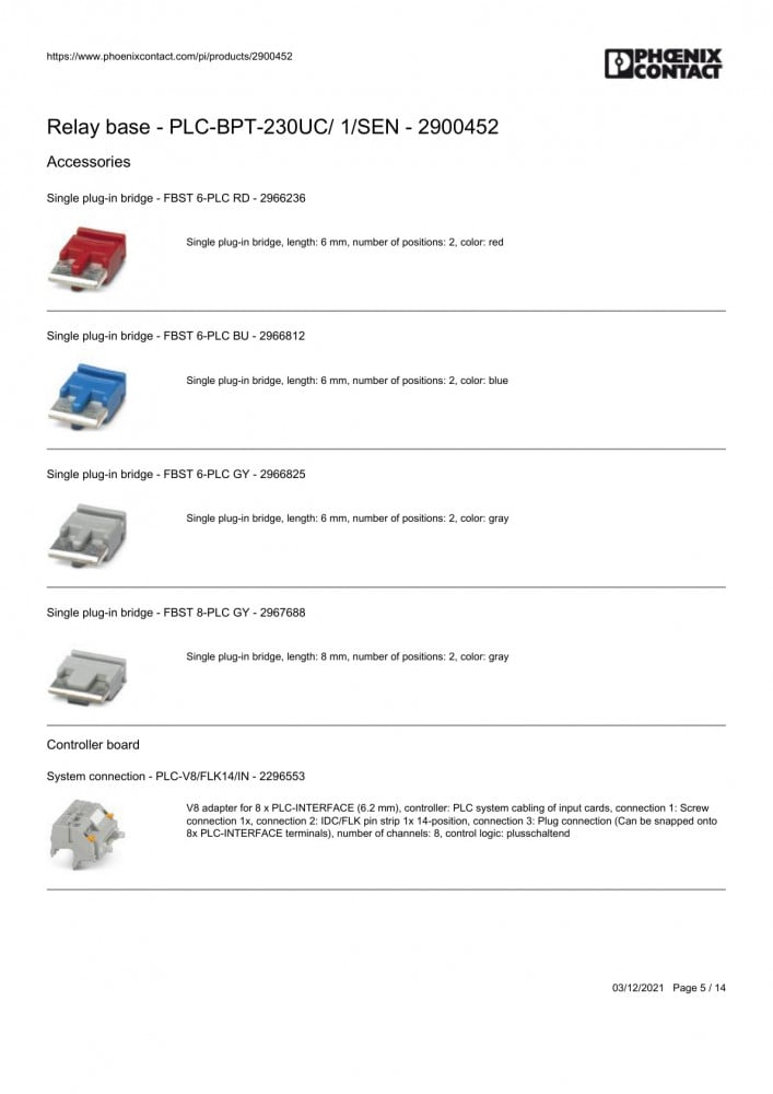 Phoenix Contact 2900452 documentation page 5