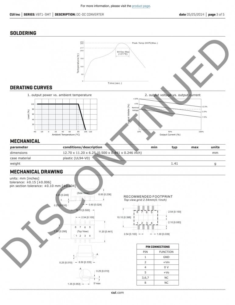 CUI VBT1-SMT datasheet page 3