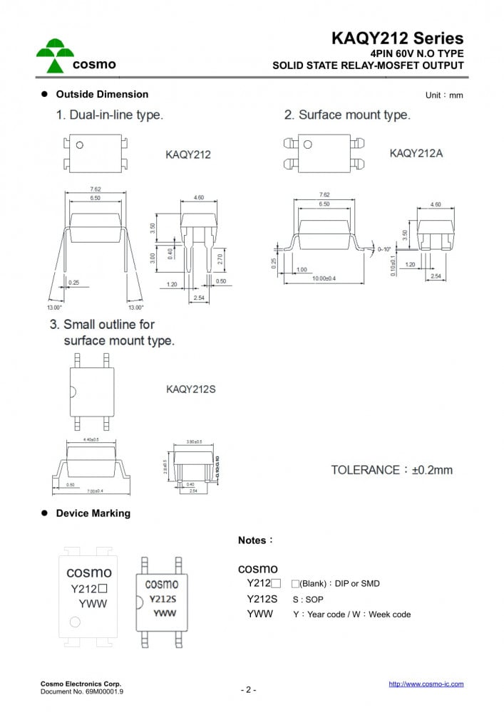 KAQY212STLD technical document page 2