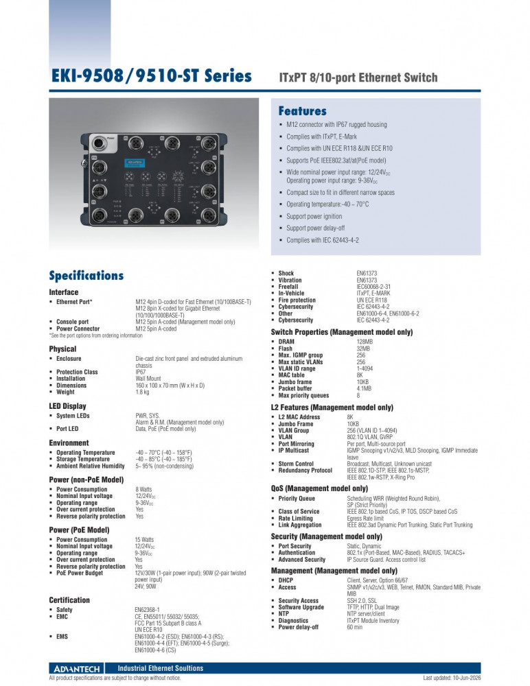 ADVANTECH EKI-9510E-2GMPST documentation page 1