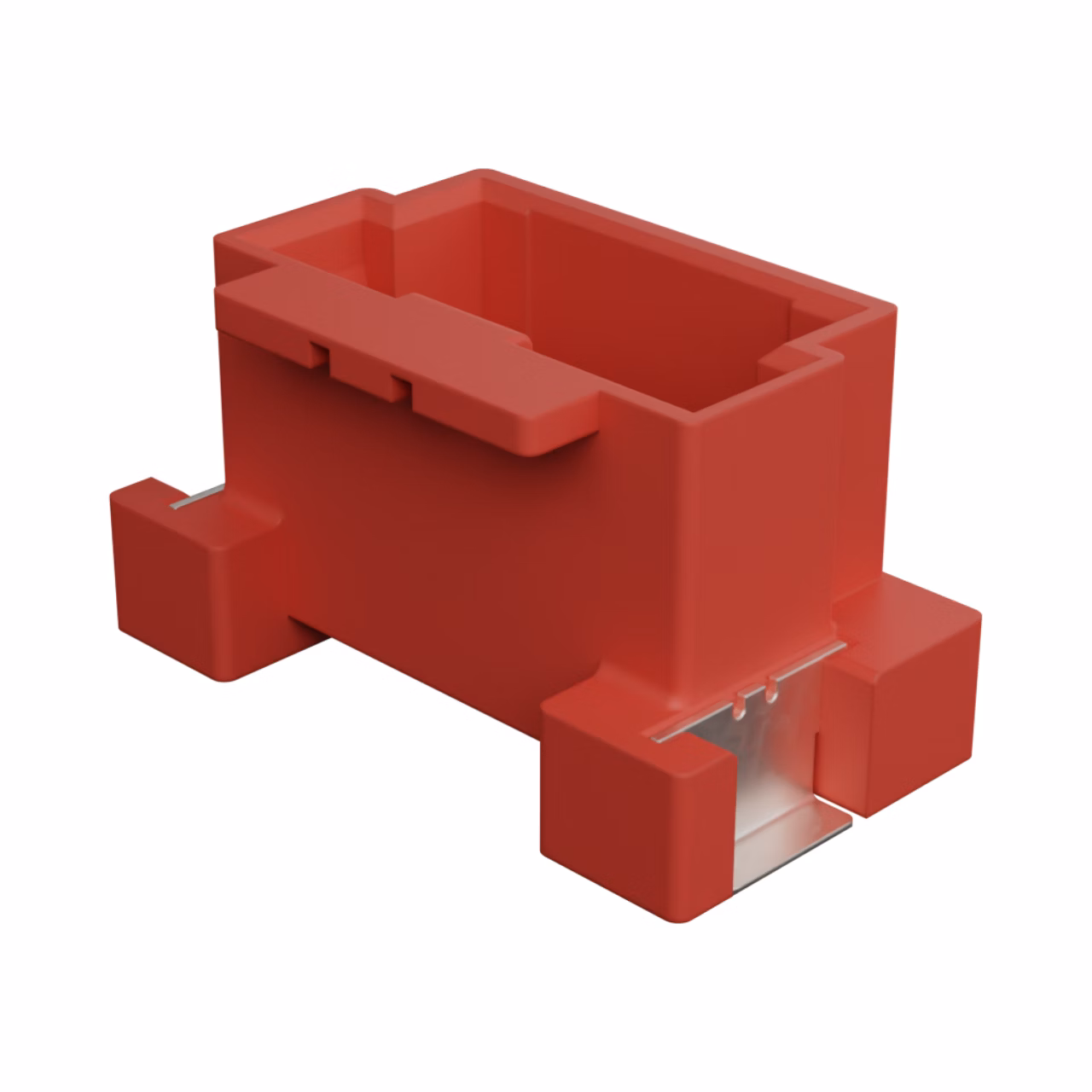 DuraClik Wire-to-Board Header, Single Row, Vertical, 4 Circuits, Tin (Sn) Plating, Red for sale