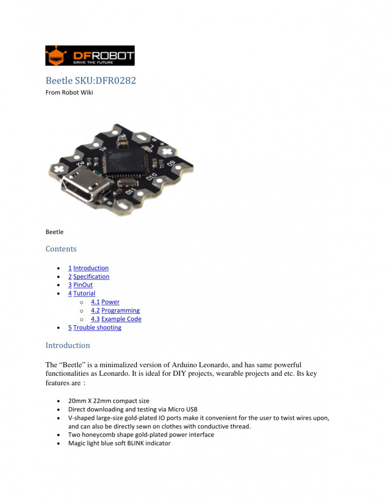 DFR0282 documentation page 1