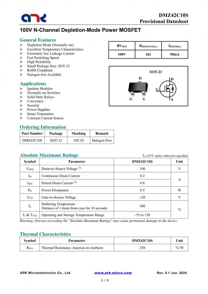 DMZ42C10S datasheet page 1